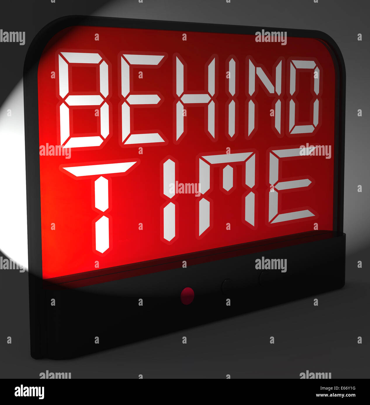Behind Time Digital Clock Showing Running Late Or Overdue Stock Photo ...