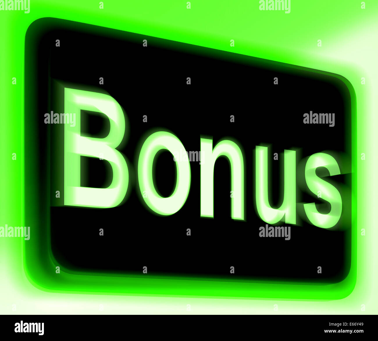Bonus Sign Showing Extra Gift Or Gratuity Online Stock Photo - Alamy