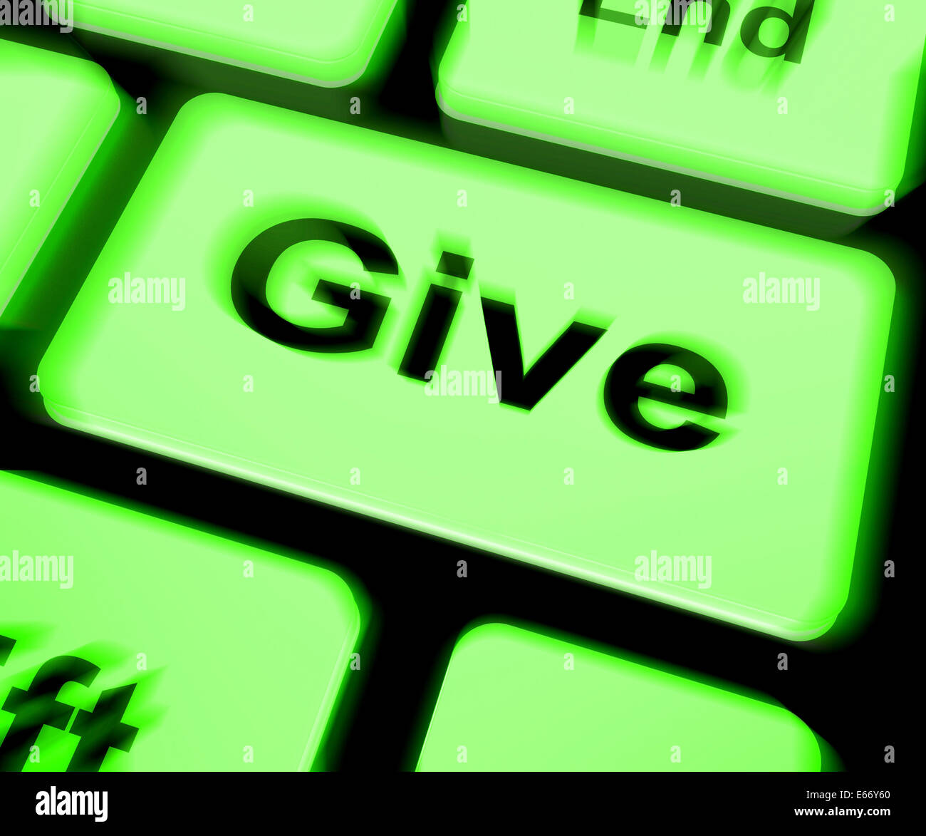 Give Keyboard Meaning Bestowed Allot Or Grant Stock Photo - Alamy