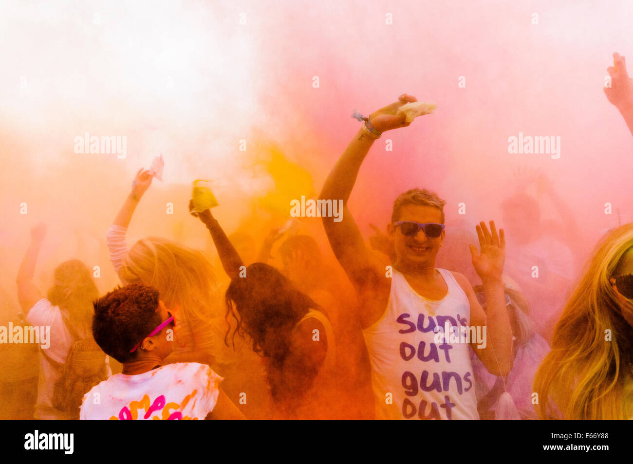 Belfast, Northern Ireland 15 August 2014 - Holi One Festival of Colour ...