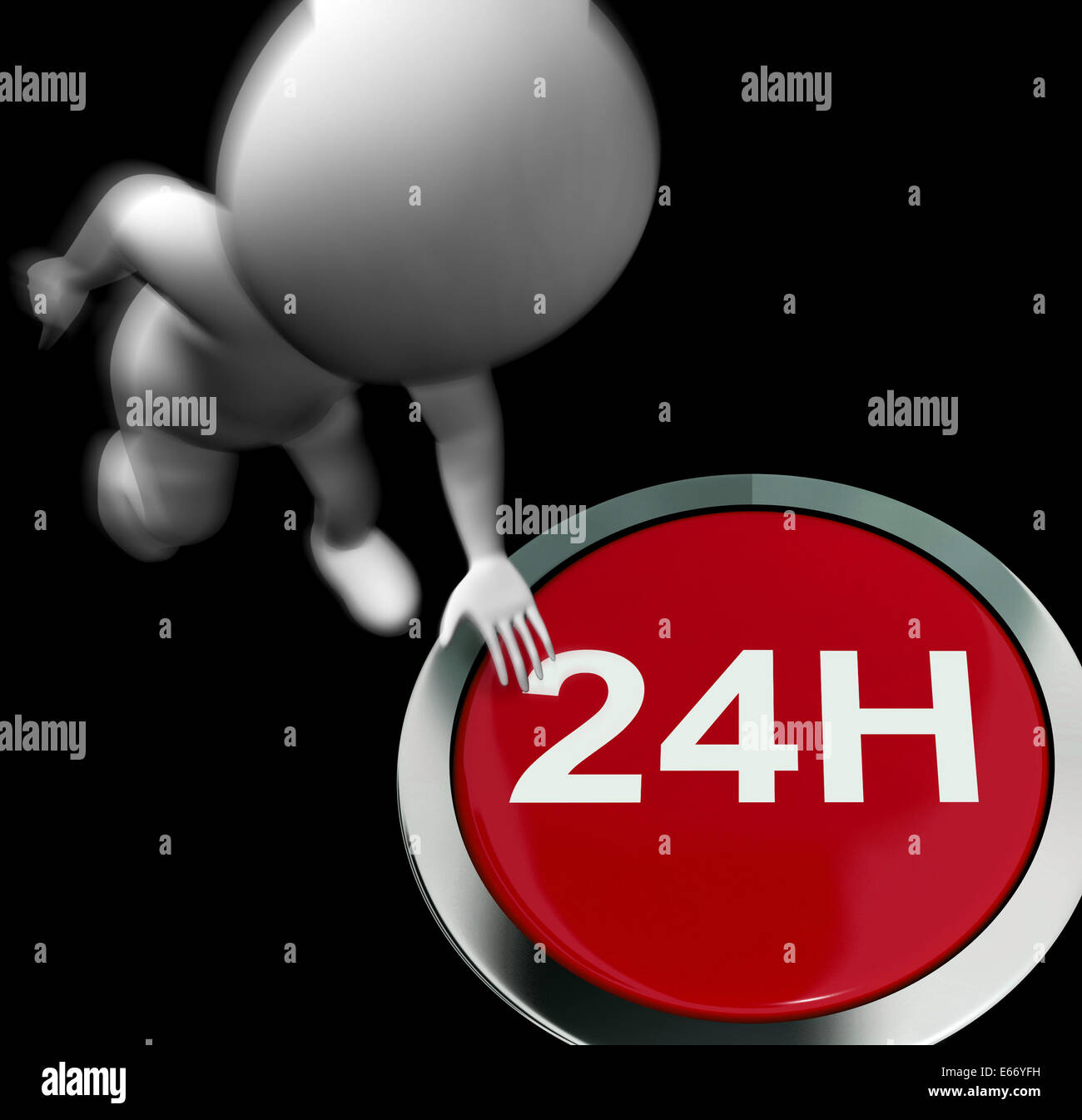 Twenty Four Hours Pressed Showing Open 24H Stock Photo - Alamy