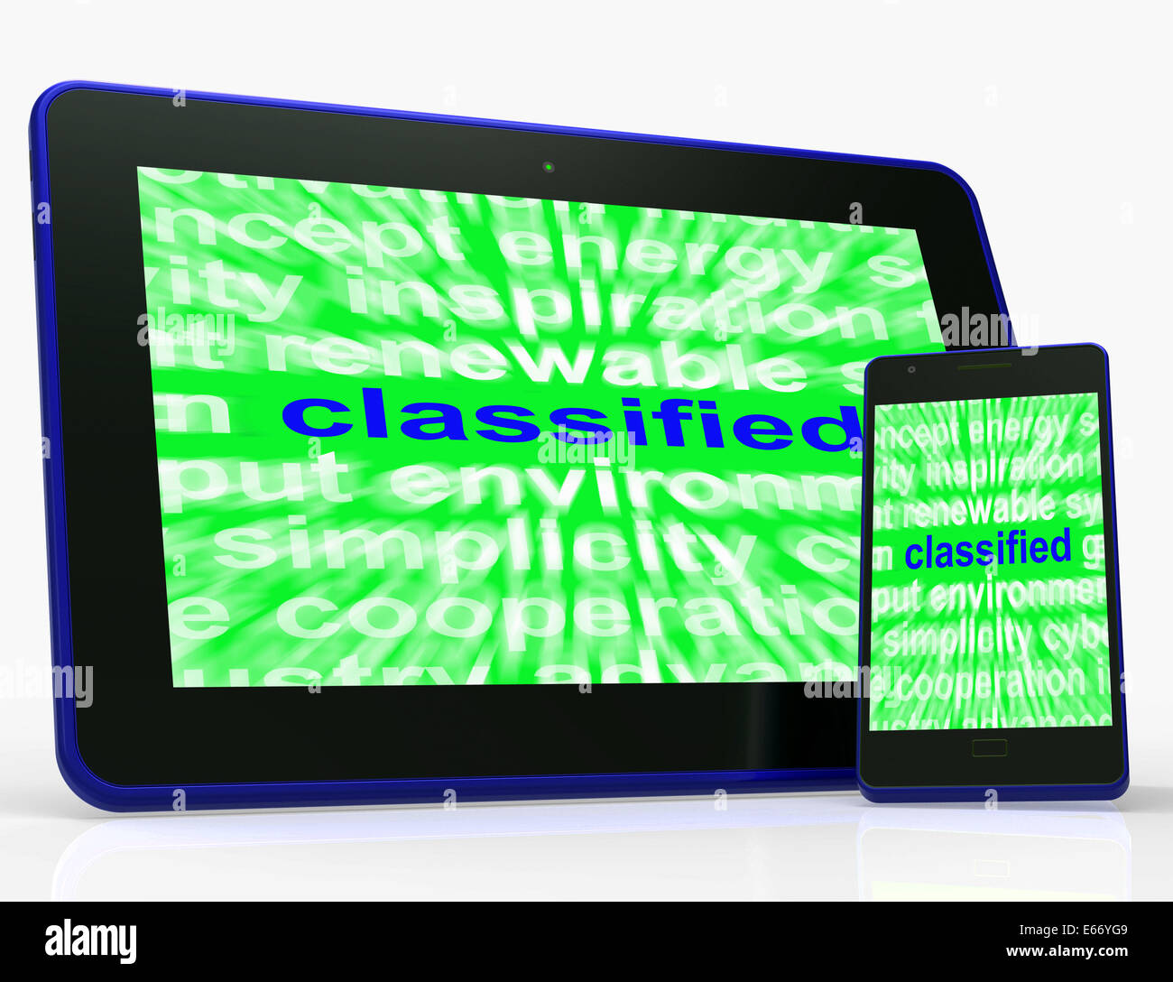 Classified Tablet Showing Top Secret Or Confidential Document Stock ...