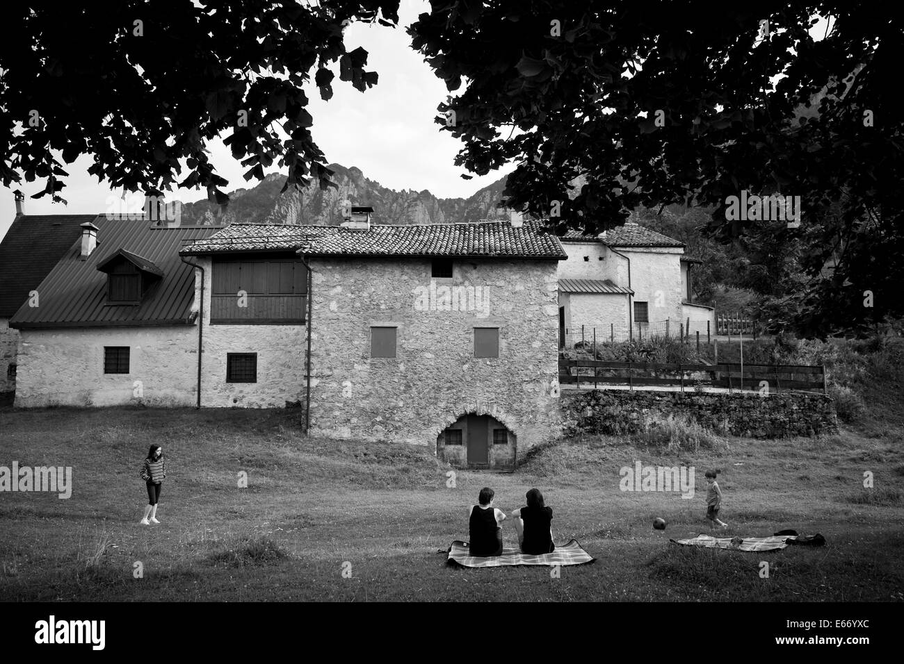 Italy veneto recoaro terme recoaro Black and White Stock Photos ...