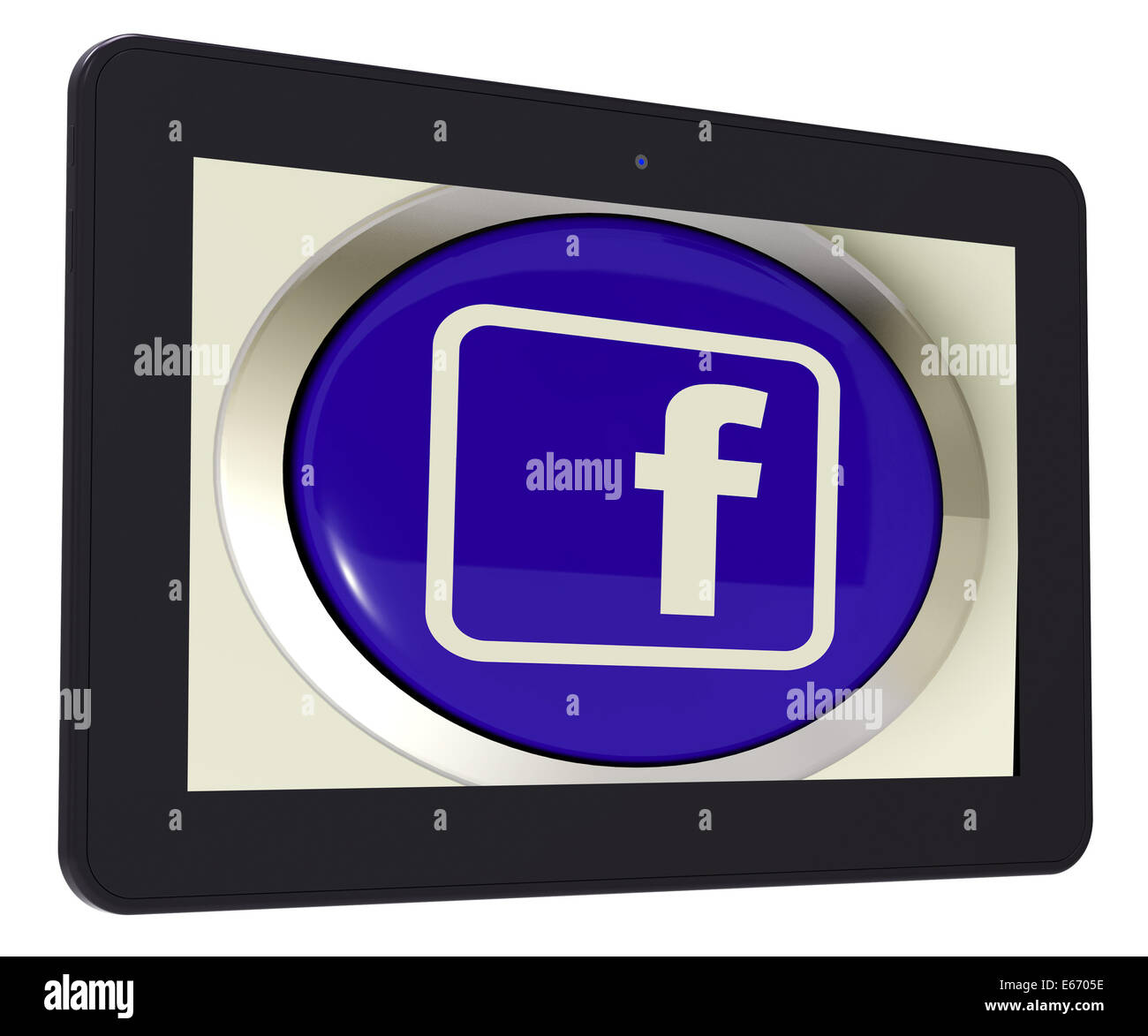 Facebook Tablet Means Connect To Face Book Stock Photo - Alamy