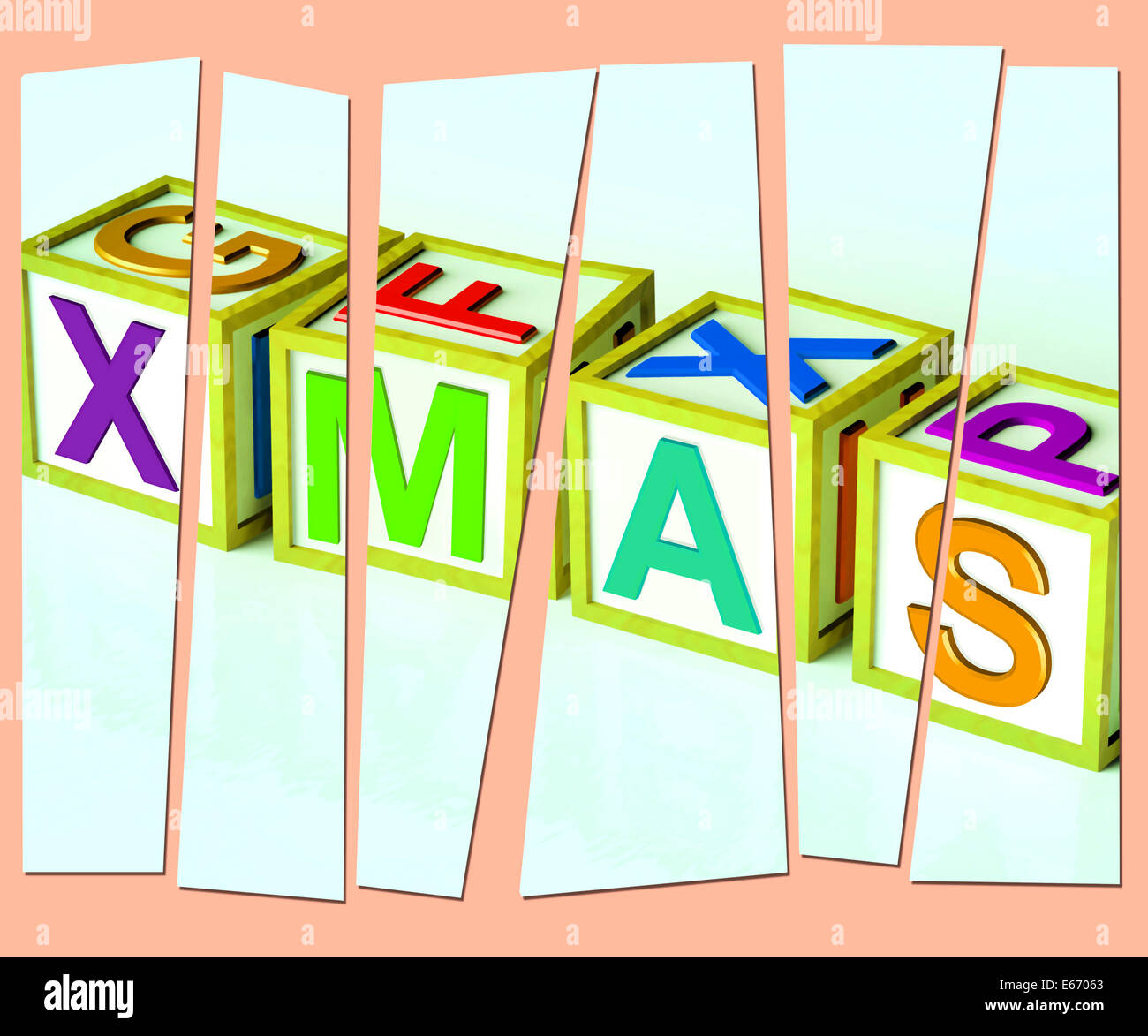 Xmas Letters Showing Merry Christmas And Festive Season Stock Photo - Alamy