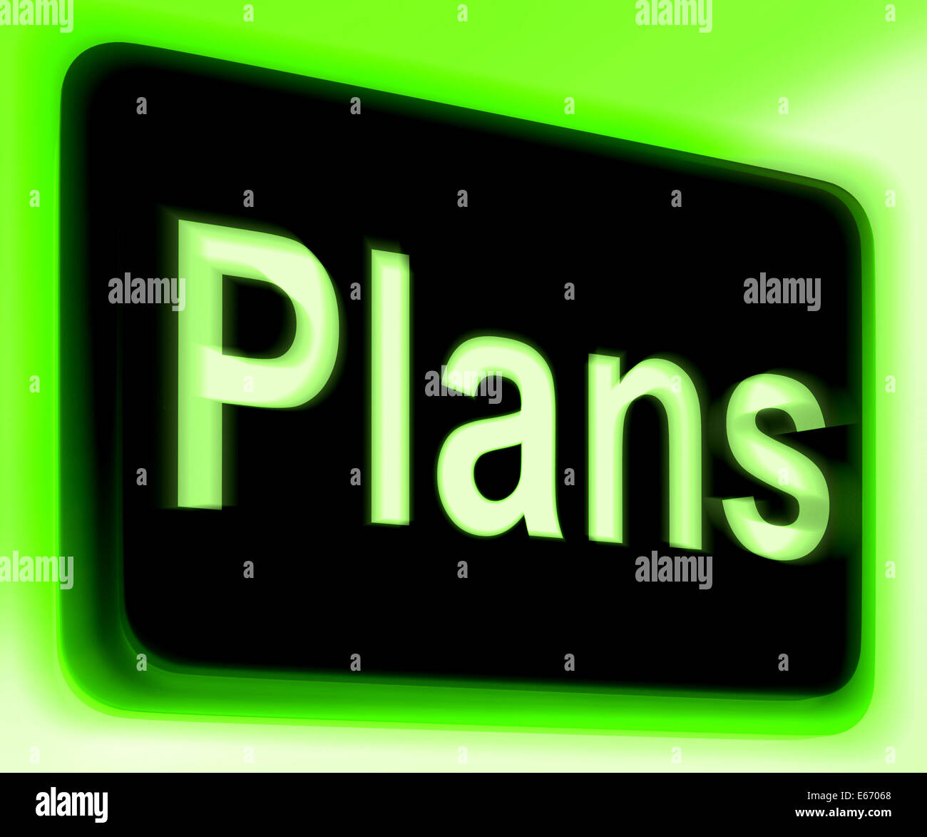 Plans Sign Showing Objectives Planning And Organizing Stock Photo - Alamy
