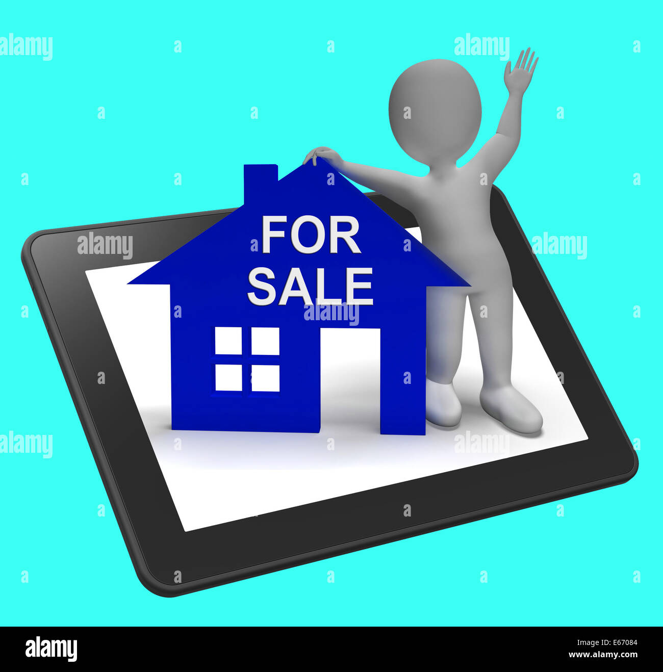 For Sale House Tablet Showing Property On Market Stock Photo - Alamy
