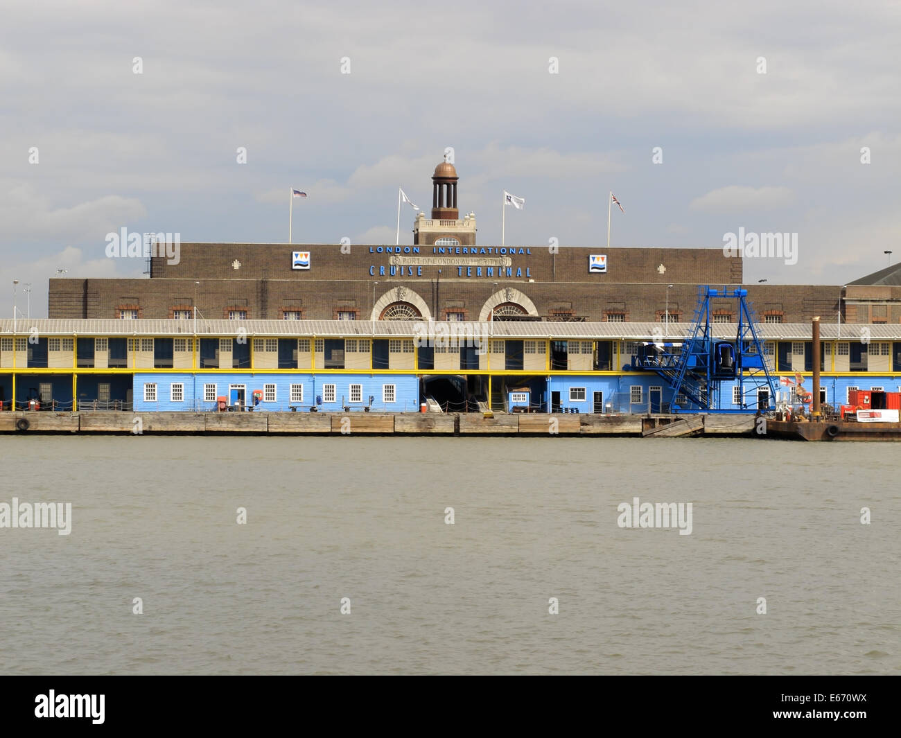A view of the international cruise terminal near Tilbury on the River ...