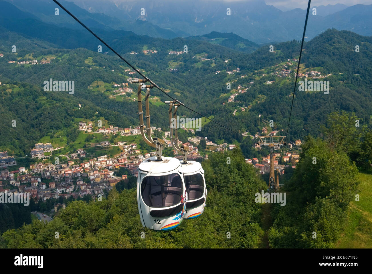 Italy, Veneto, Recoaro Terme, cableway Stock Photo - Alamy