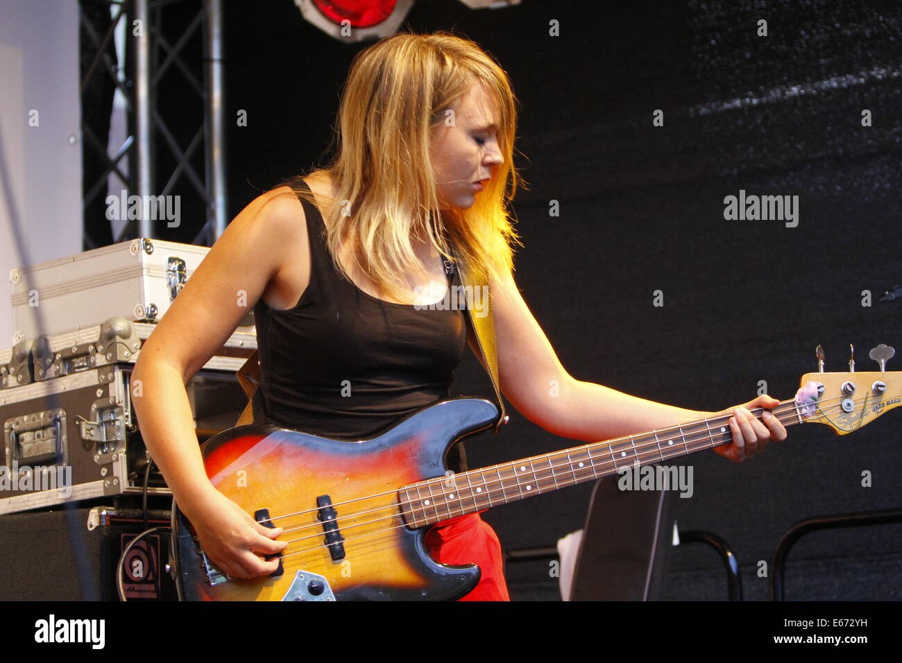 Bass player Judith Rummel from Luis Laserpower is pictured performing ...