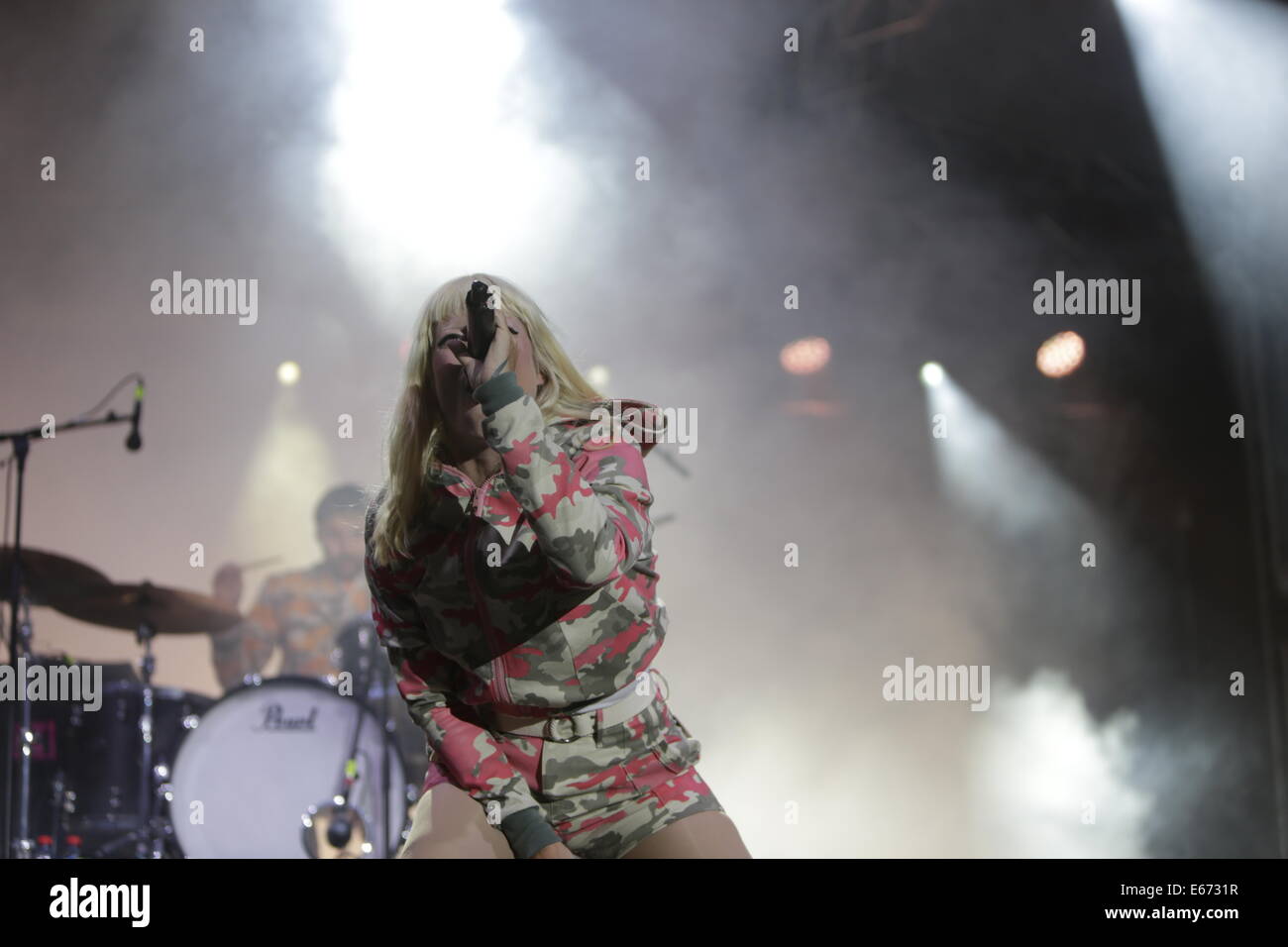 Worms, Germany. 16th August 2014. Lead singer Mieze Katz of MIA. is ...