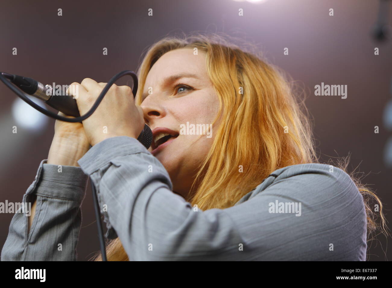 Worms, Germany. 16th August 2014. German singer Judith Holofernes is ...