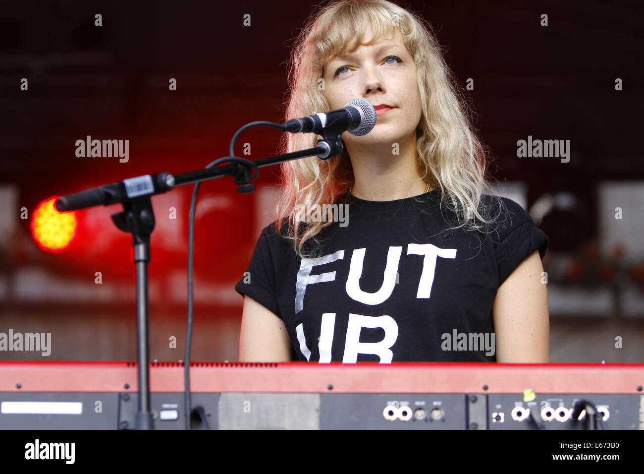 Worms, Germany. 16th August 2014. Keyboarder Miss Kenichi is pictured ...