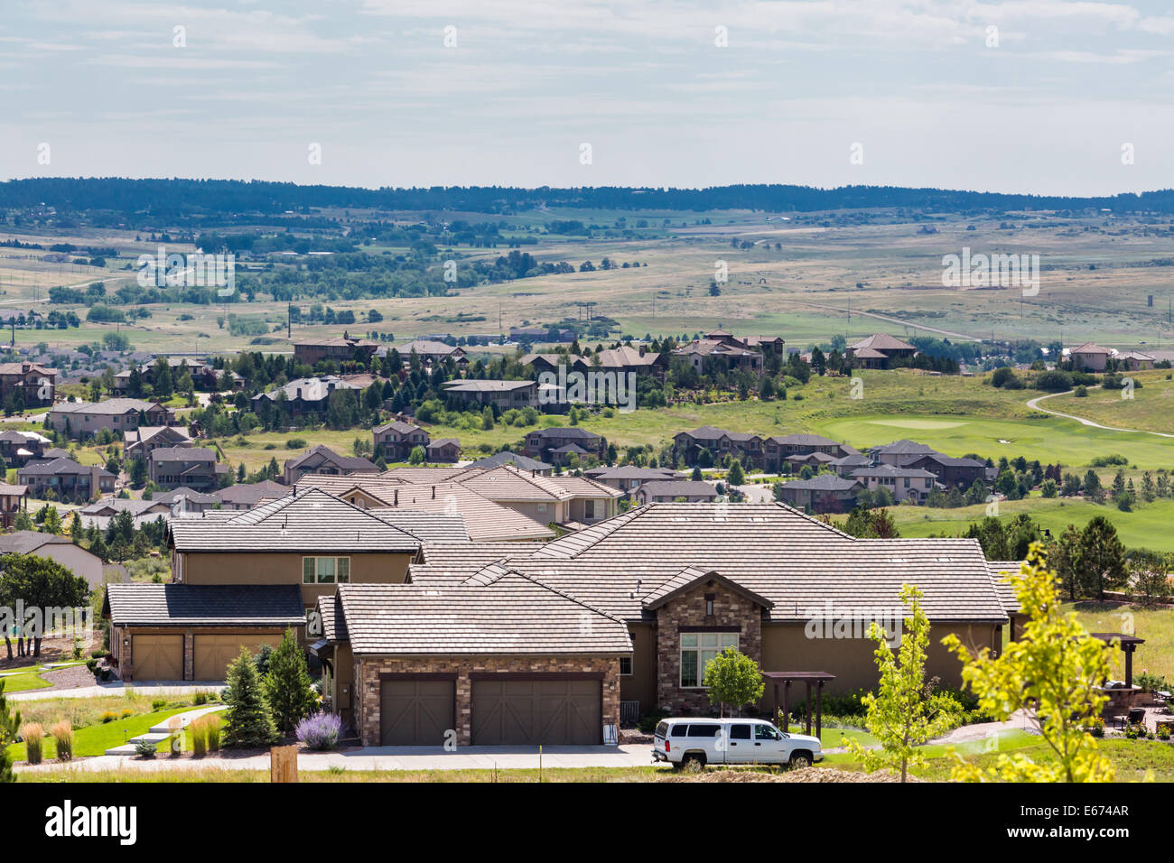 Typical American suburban community with model homes Stock Photo - Alamy