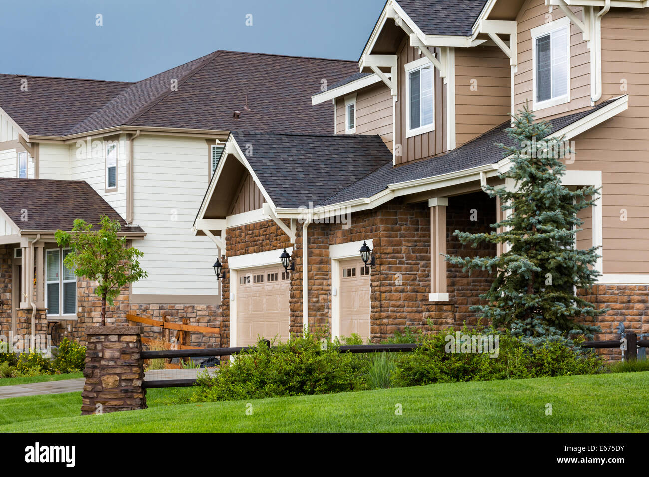 Typical American suburban community with model homes Stock Photo - Alamy