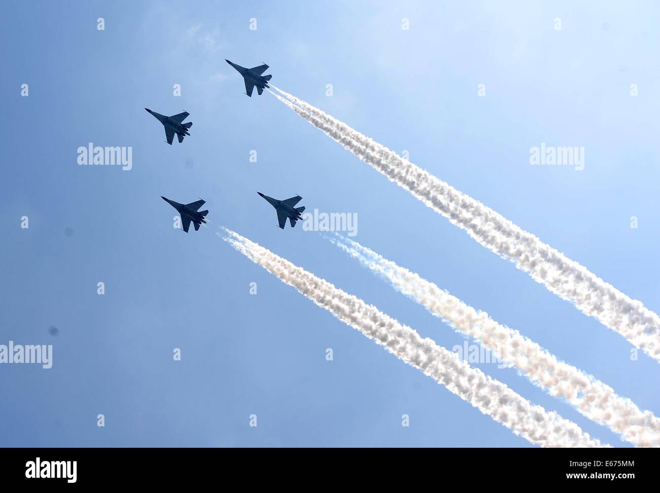 Jakarta, Indonesia. 17th Aug, 2014. Indonesian Air Force jet fighters ...
