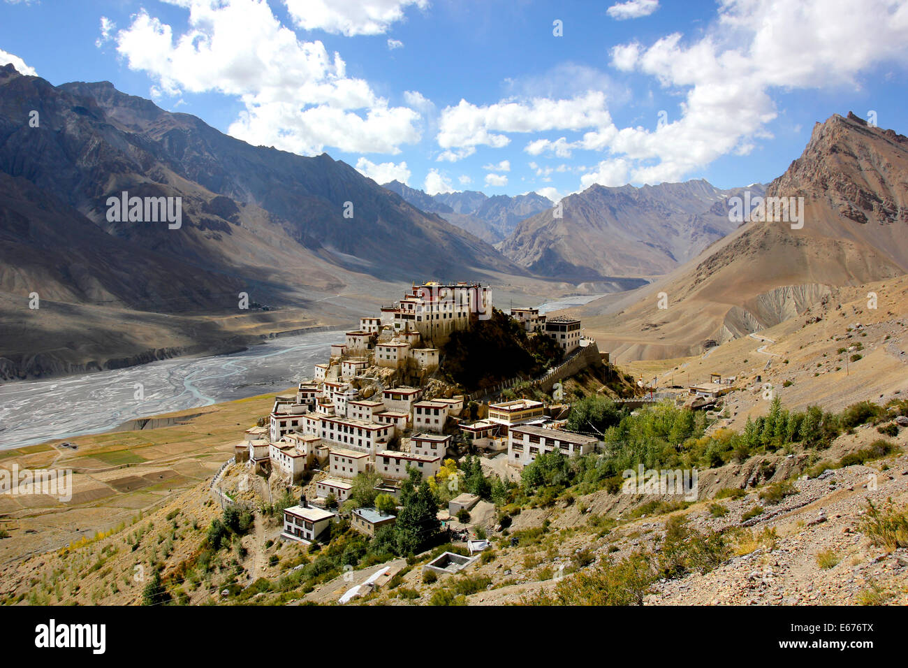 Key Gompa in the Sun Stock Photo - Alamy