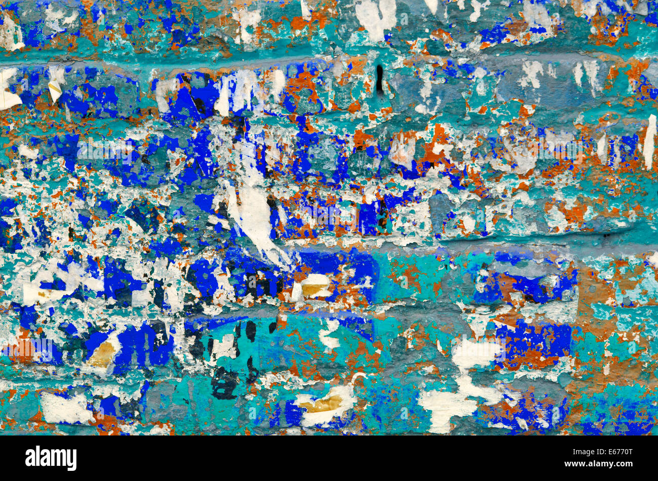 old colorful used urban asian brick wall background and texture Stock ...