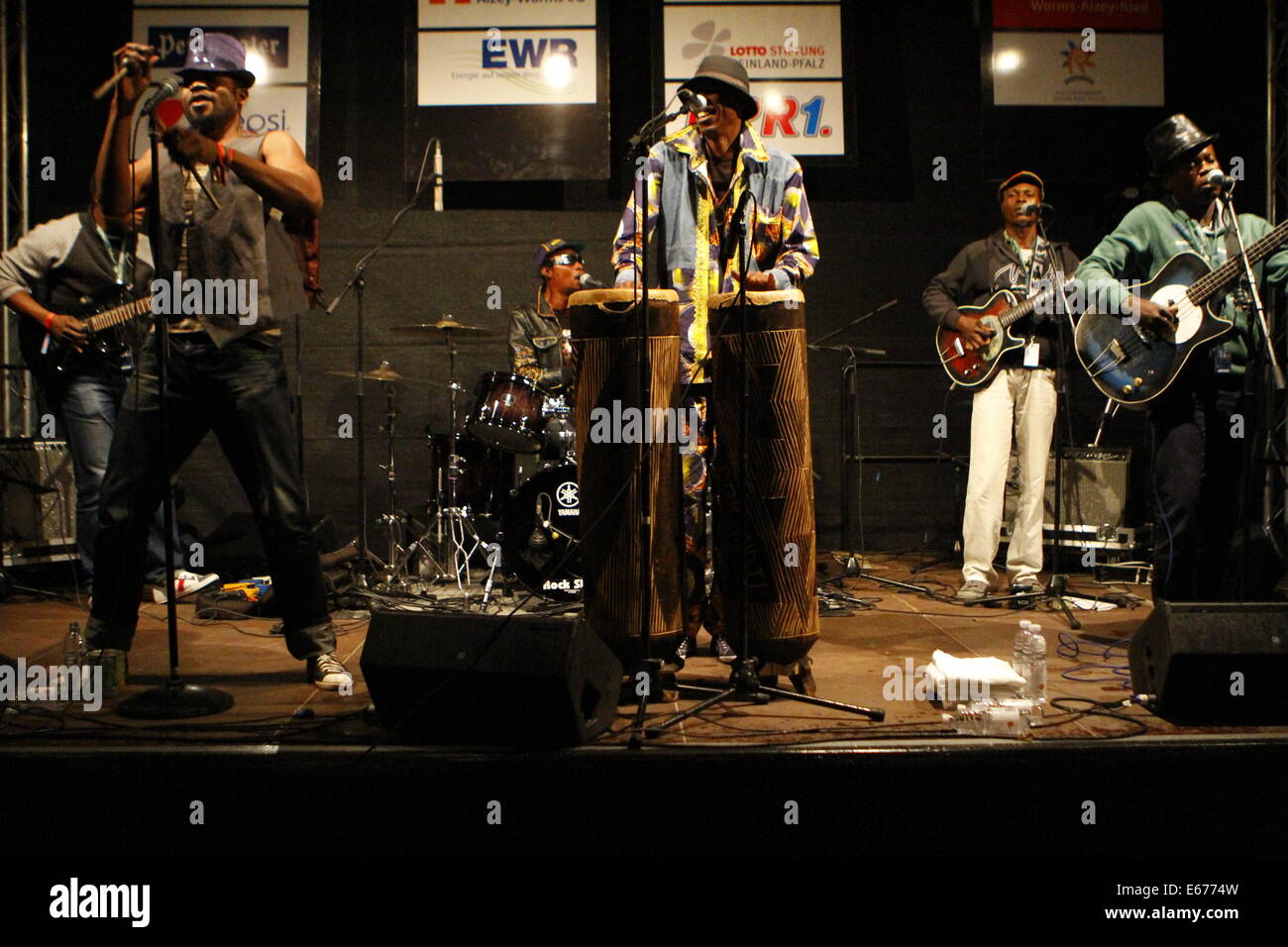 Worms, Germany. 16th August 2014. Jupiter & Okwess International is ...