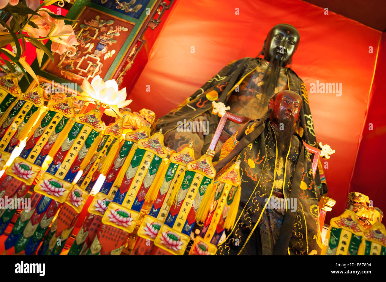Main altar in Pak Tai Temple, Wan Chai, Hong Kong Stock Photo - Alamy