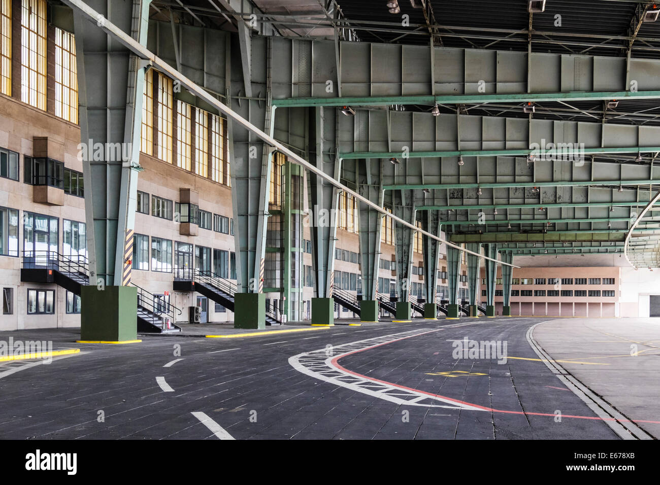 view of old Terminal buildings at Tempelhof Airport in Berlin Germany ...