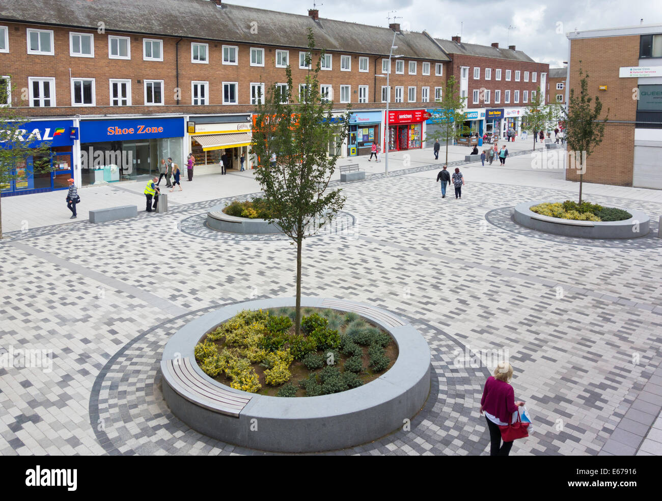 West Precinct Shopping Centre in Billingham Town Centre, typical 1960's ...