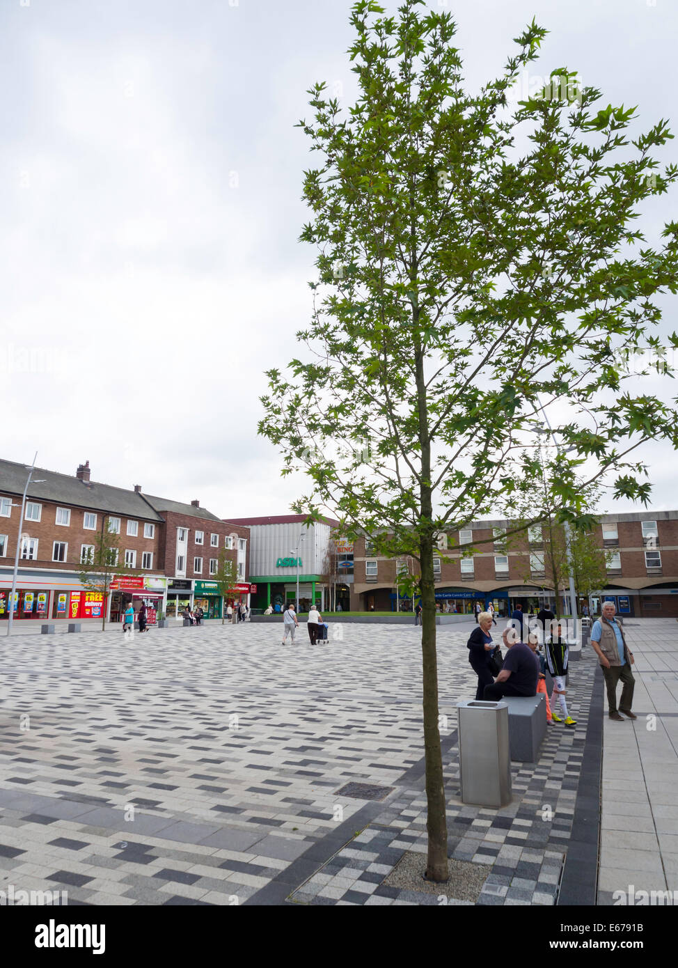 Town Square Shopping Centre in Billingham Town Centre, typical 1960's ...