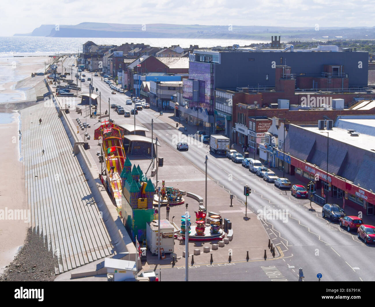 View from the Redcar Beacon or vertical pier looking south along the ...