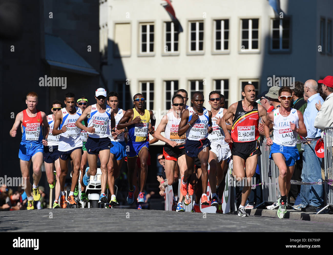 Zurich, Switzerland. 17th Aug, 2014. Athletes compete in Men's Marathon ...