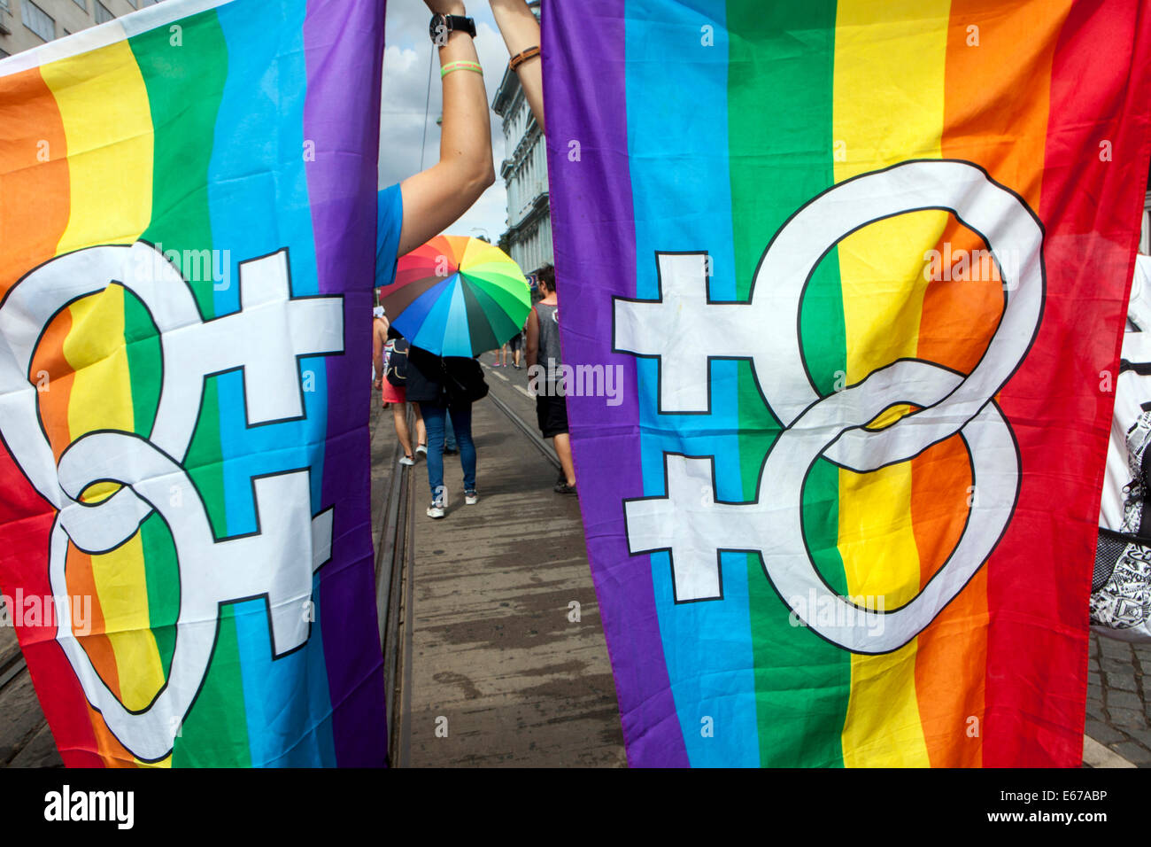 Rainbow flags pride flag hi-res stock photography and images - Alamy