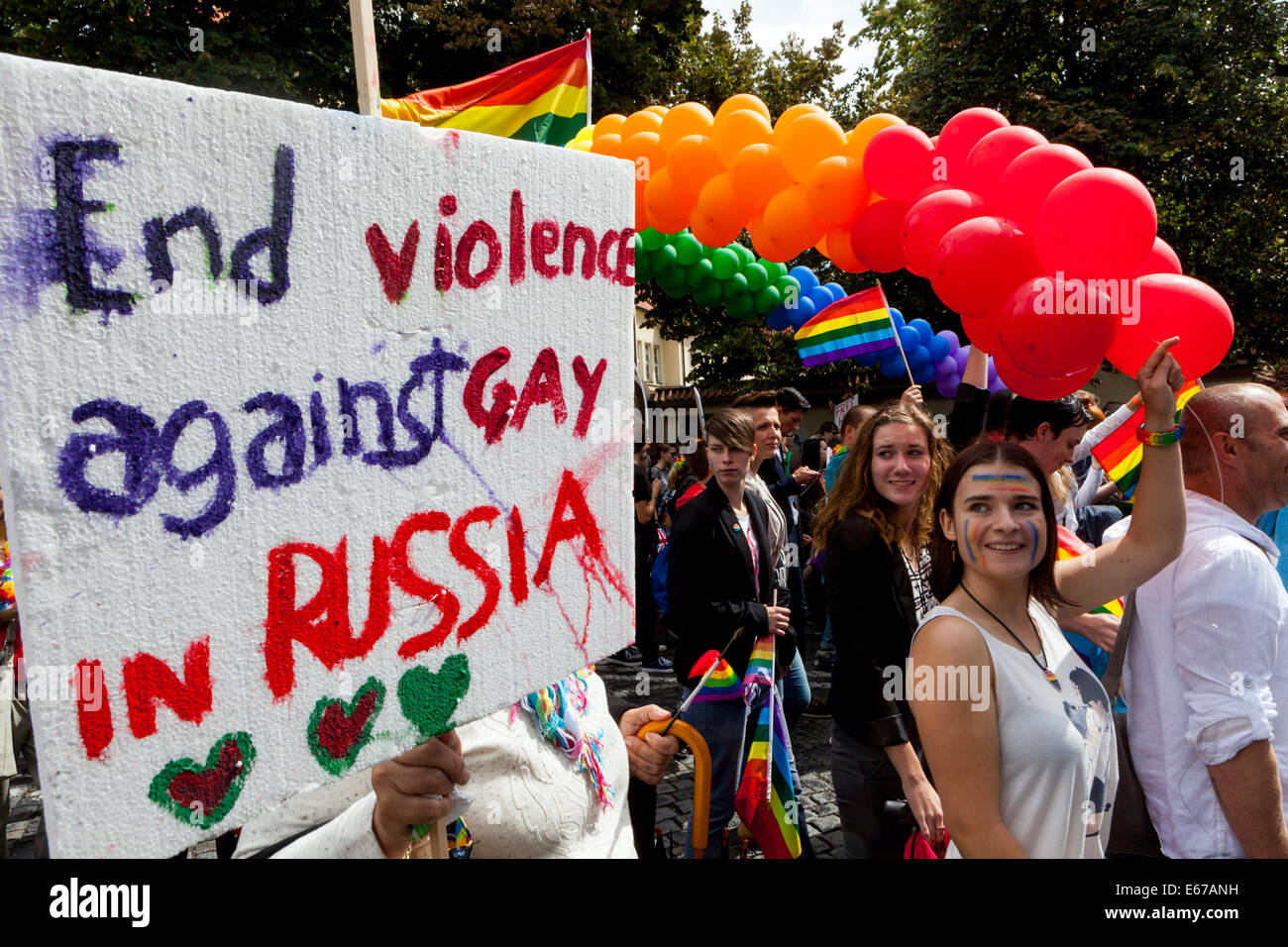 Gay pride march placard hi-res stock photography and images - Alamy