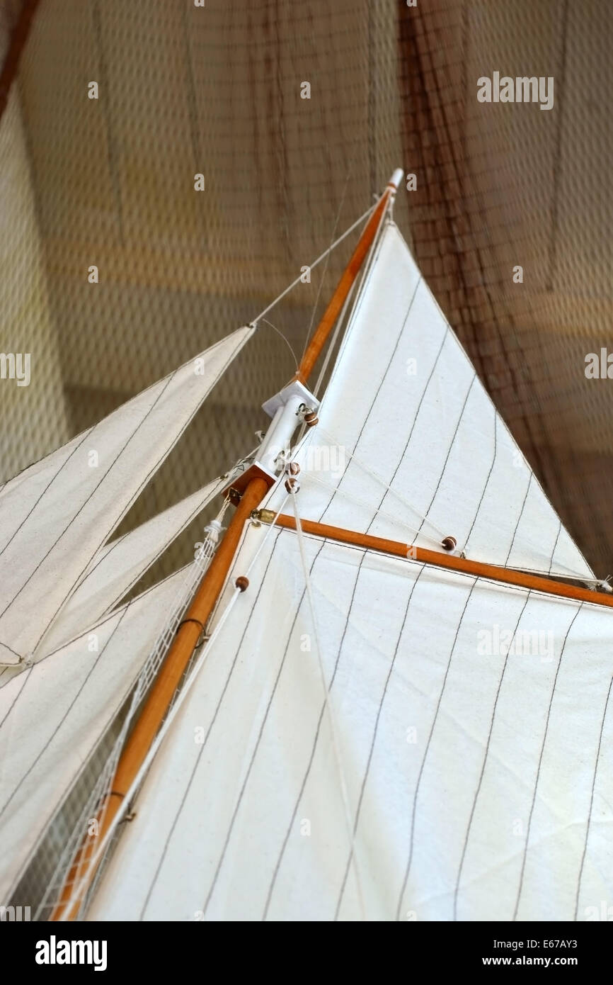 Ship canvas and fishing net Stock Photo - Alamy