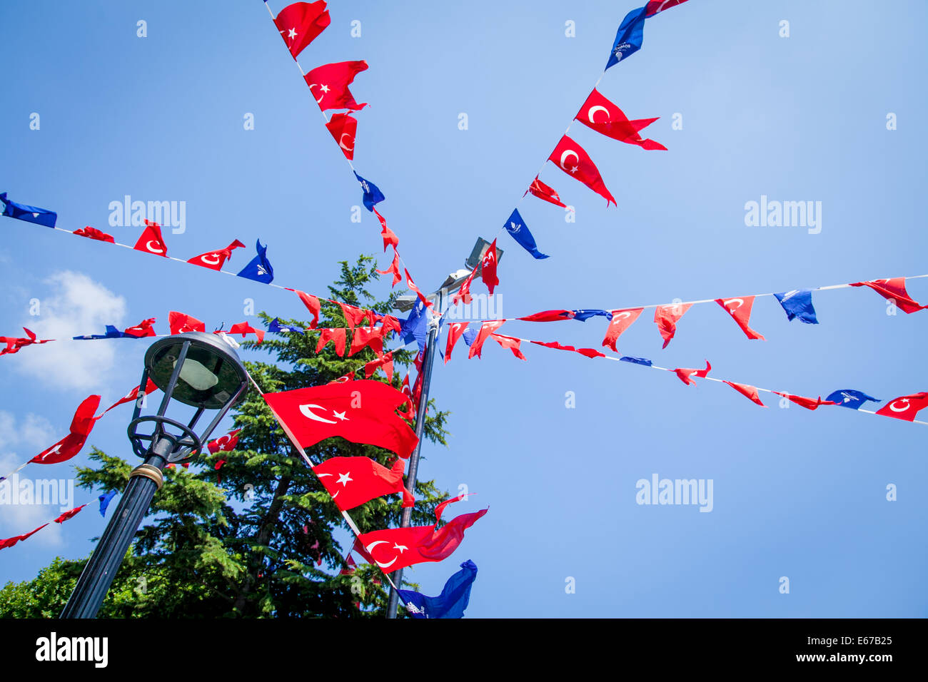 Turkish flags flying in Istanbul Stock Photo - Alamy