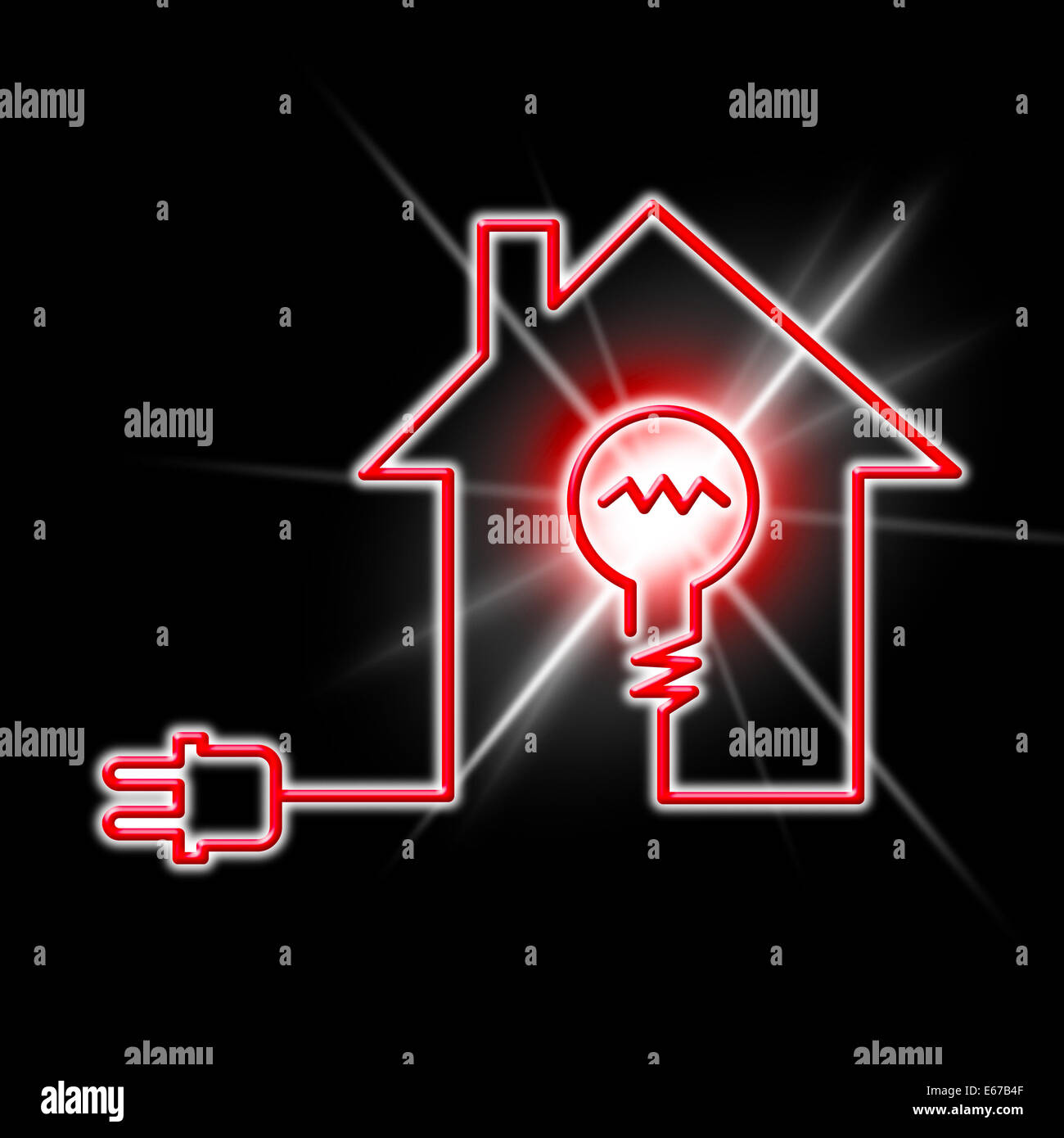 Light Bulb Showing Power Source And Electrical Stock Photo - Alamy