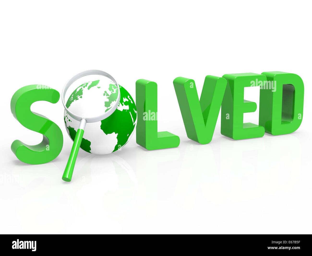 Magnifier Solved Representing Succeed Solving And Searching Stock Photo ...