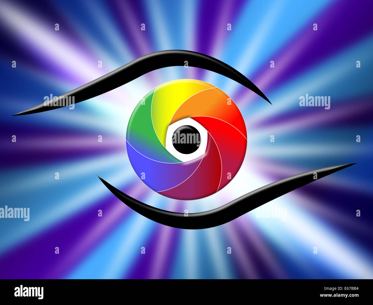 Eye Spectrum Meaning Colour Splash And Eyes Stock Photo - Alamy