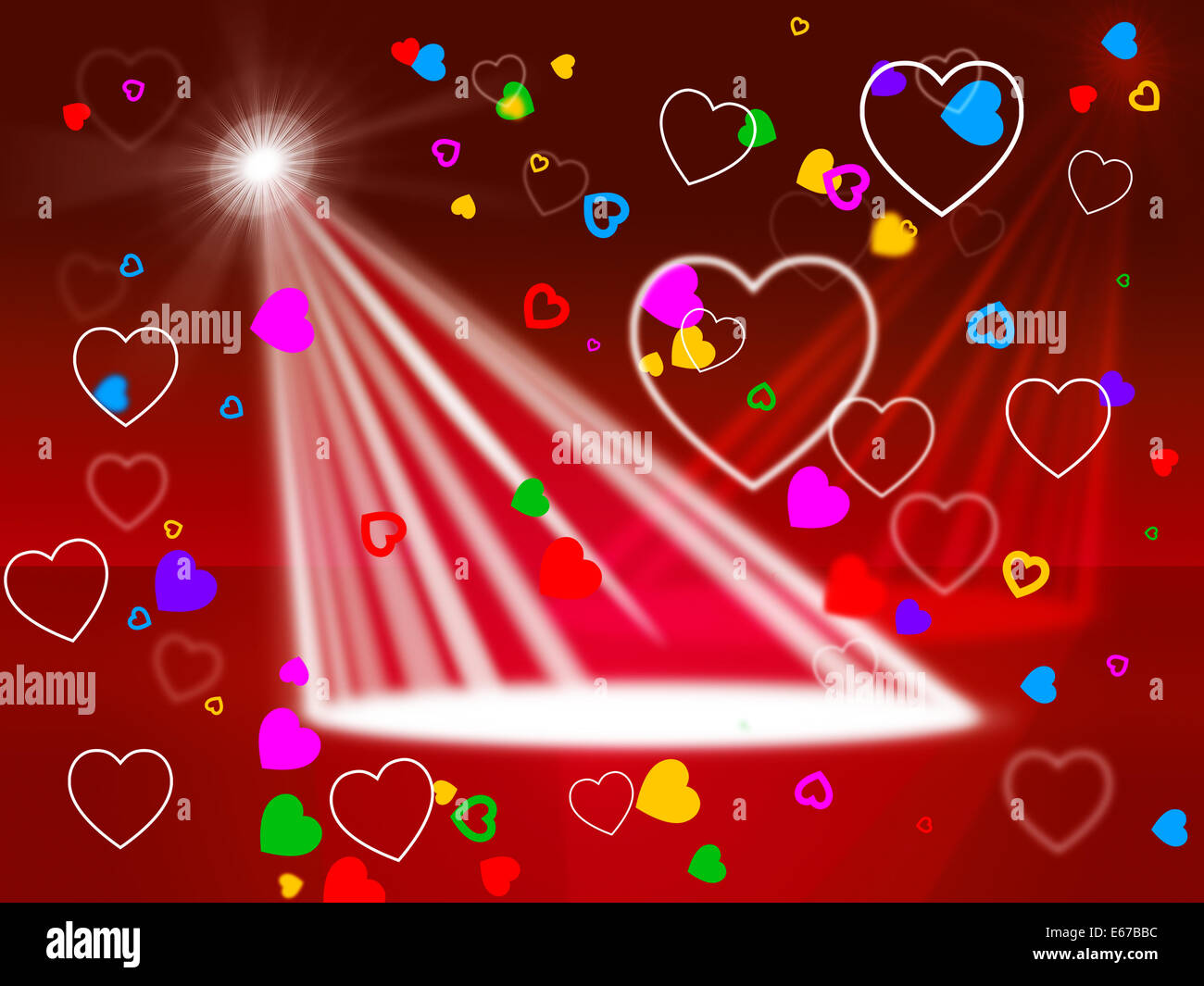 Spotlight Red Indicating Stage Lights And Illuminated Stock Photo - Alamy