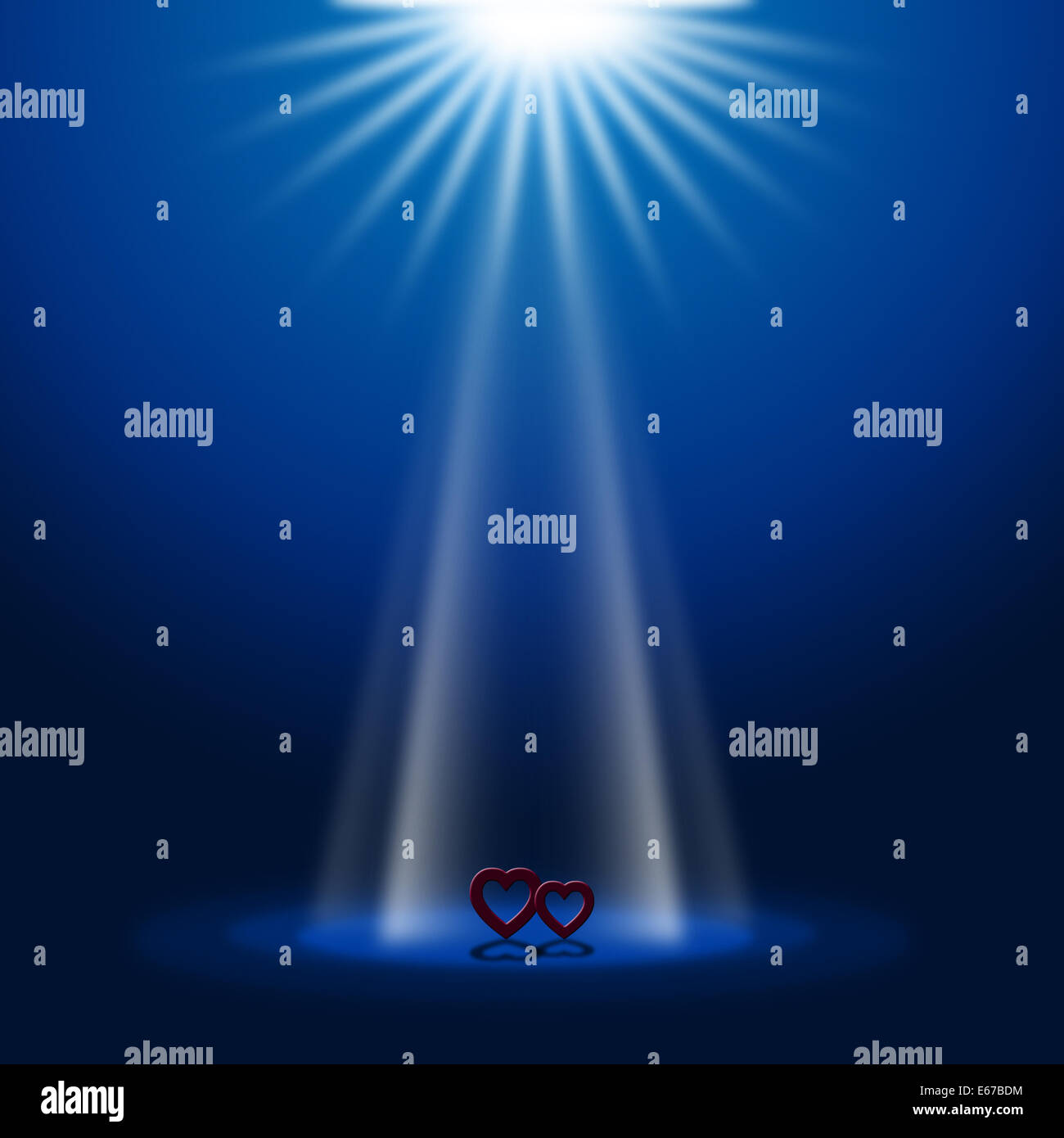 Spotlight Hearts Indicating Valentines Day And Beam Stock Photo - Alamy