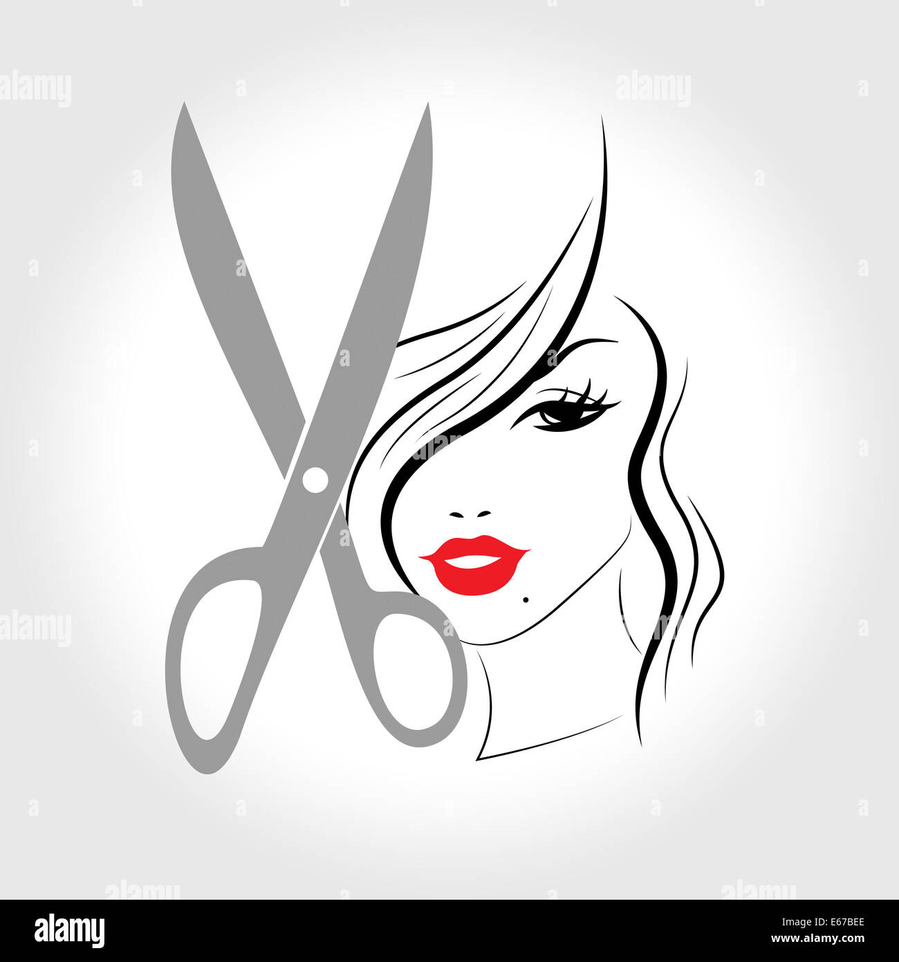 Hair Woman Showing Hairstyling Lady And Hairdresser Stock Photo - Alamy