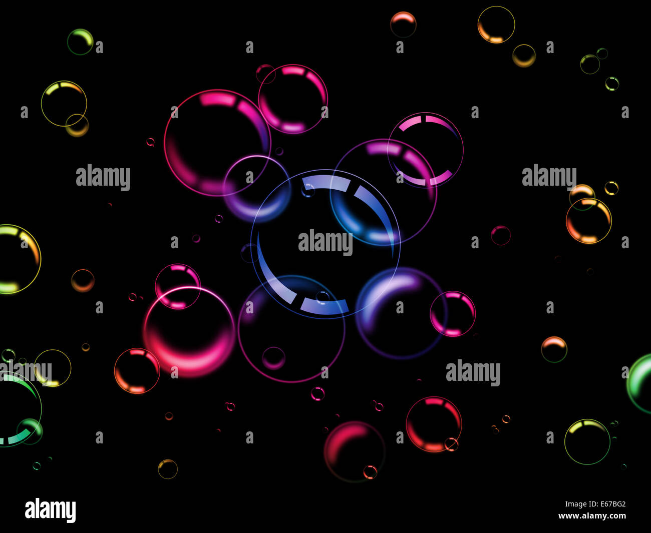 Bubbles Glow Showing Light Burst And Spectrum Stock Photo - Alamy