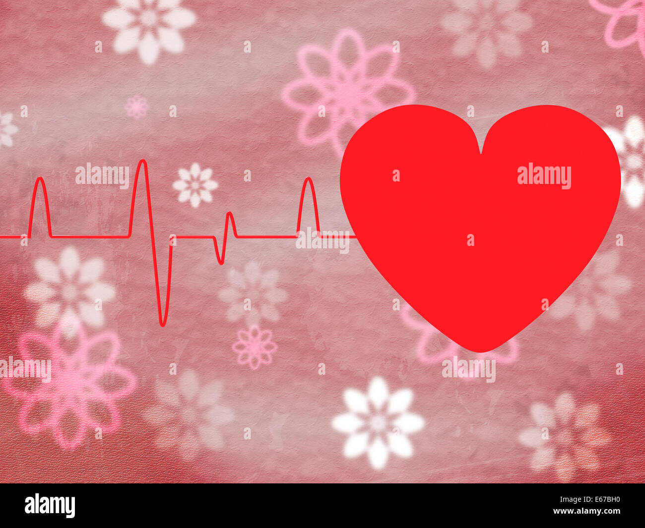 Heart Pulse Showing Text Space And Cardiology Stock Photo - Alamy