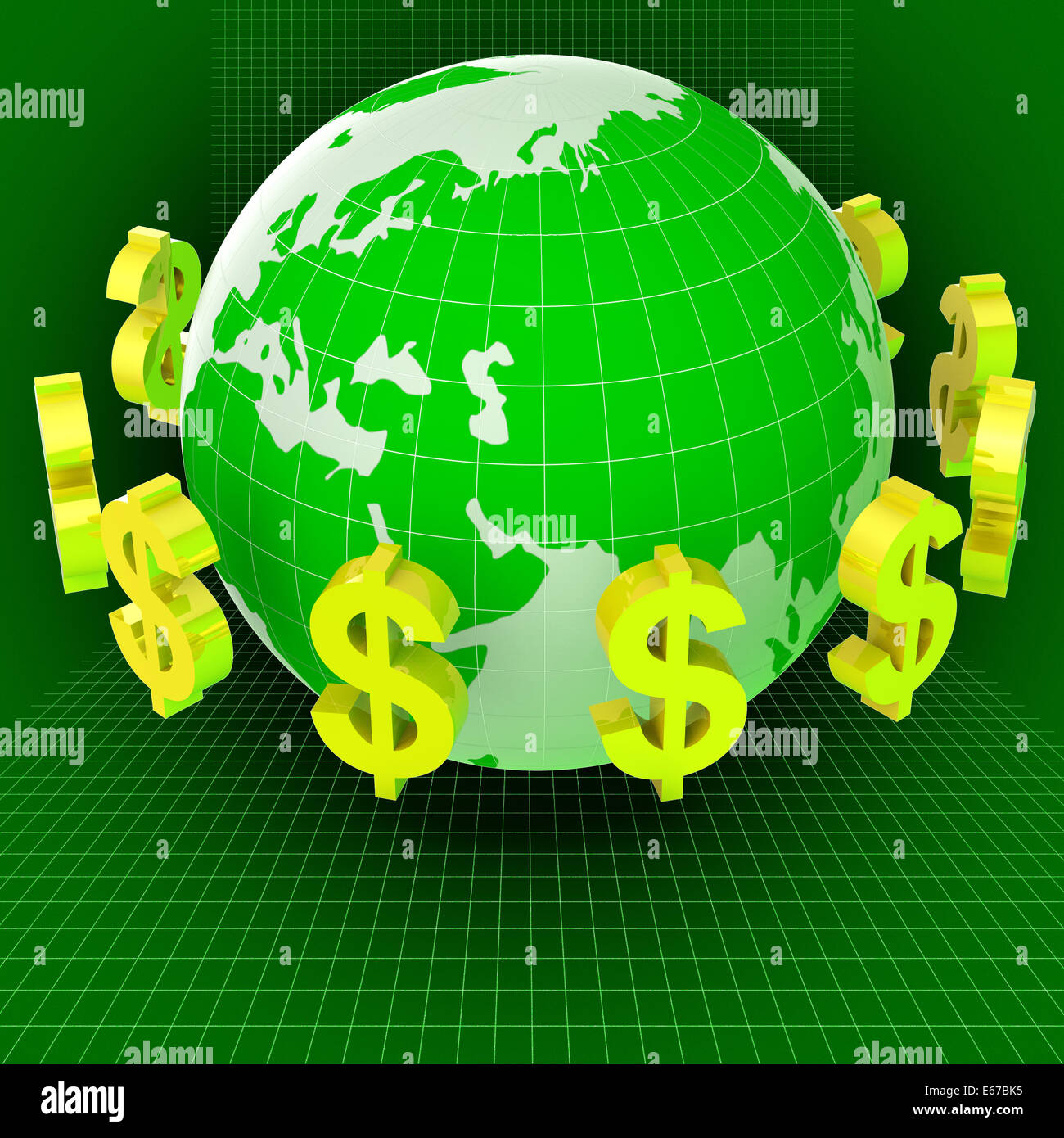 World globe dollars hi-res stock photography and images - Alamy