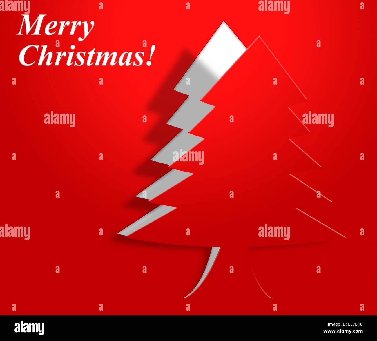 Xmas Tree Showing Merry Christmas And Congratulation Stock Photo - Alamy