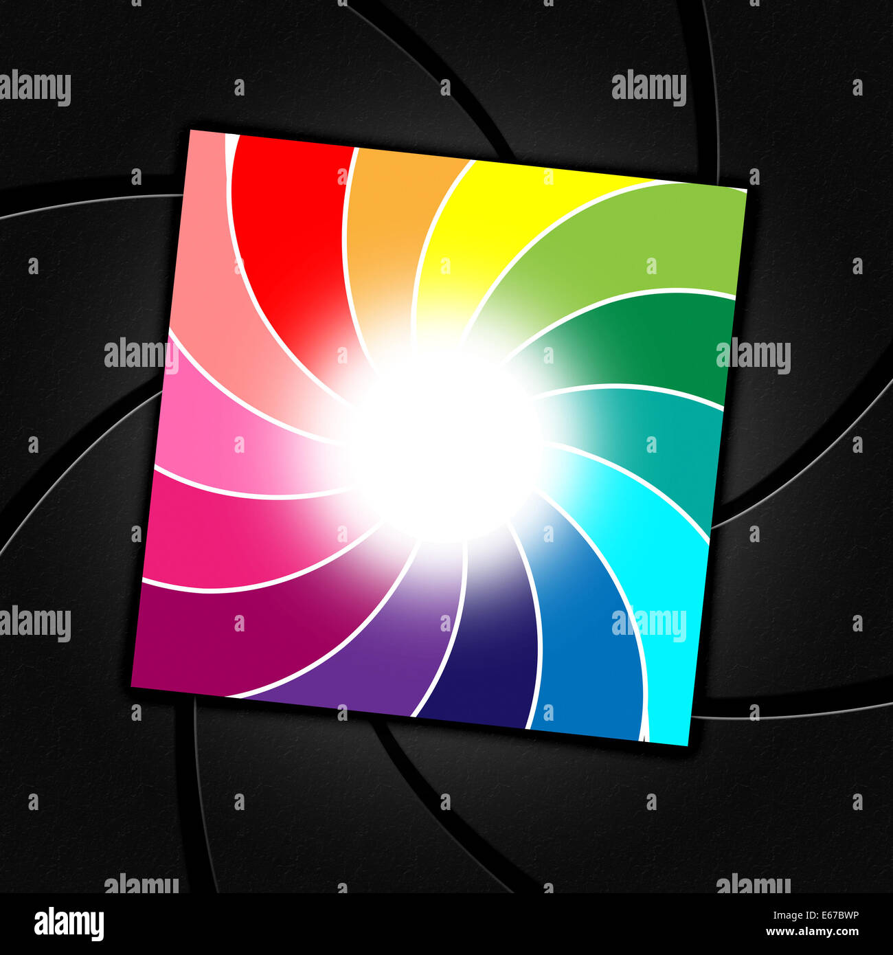 Color Spiral Representing Aperture Whirl And Colourful Stock Photo - Alamy