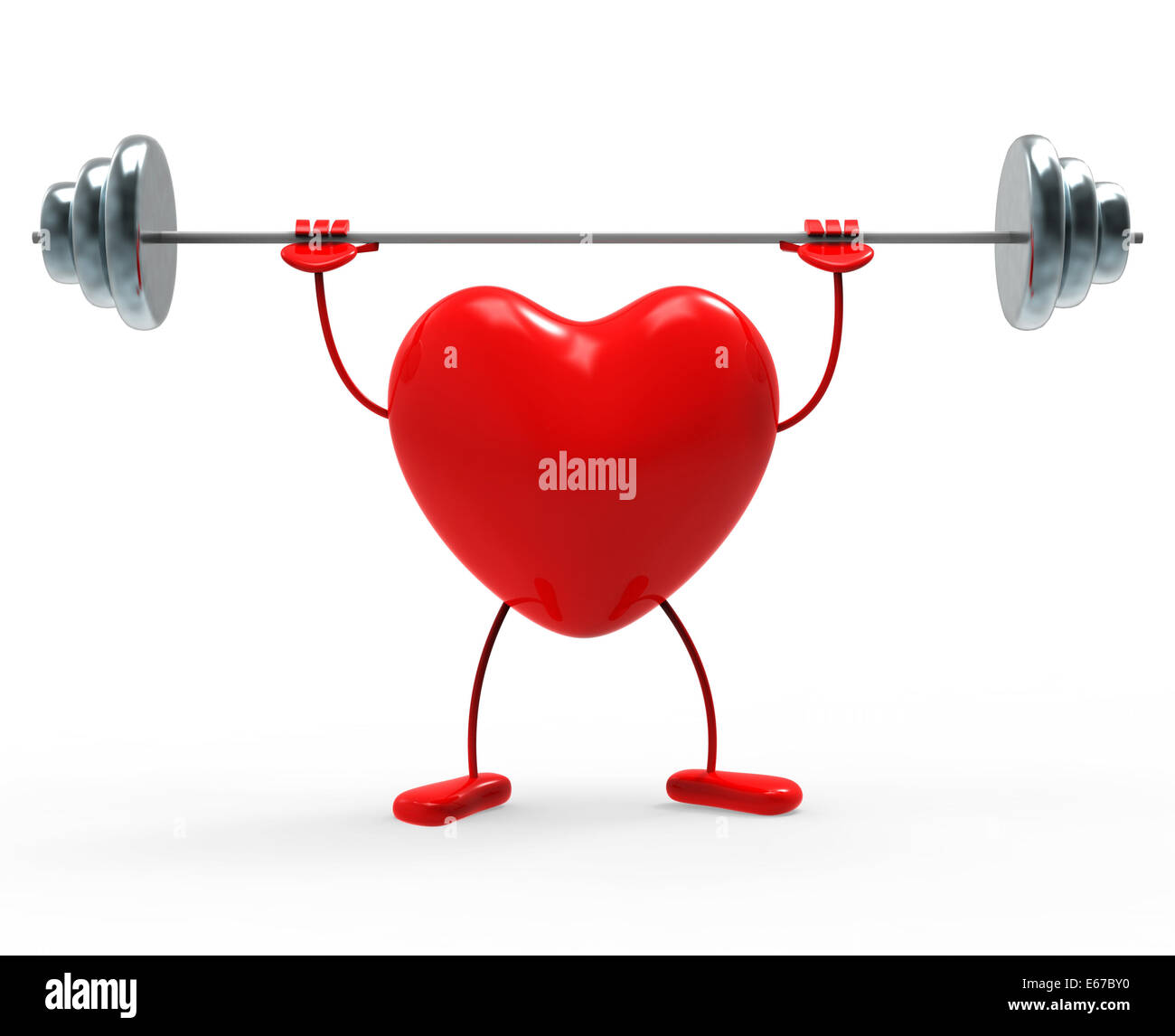 Heart Fitness Representing Physical Activity And Dumbbells Stock Photo ...