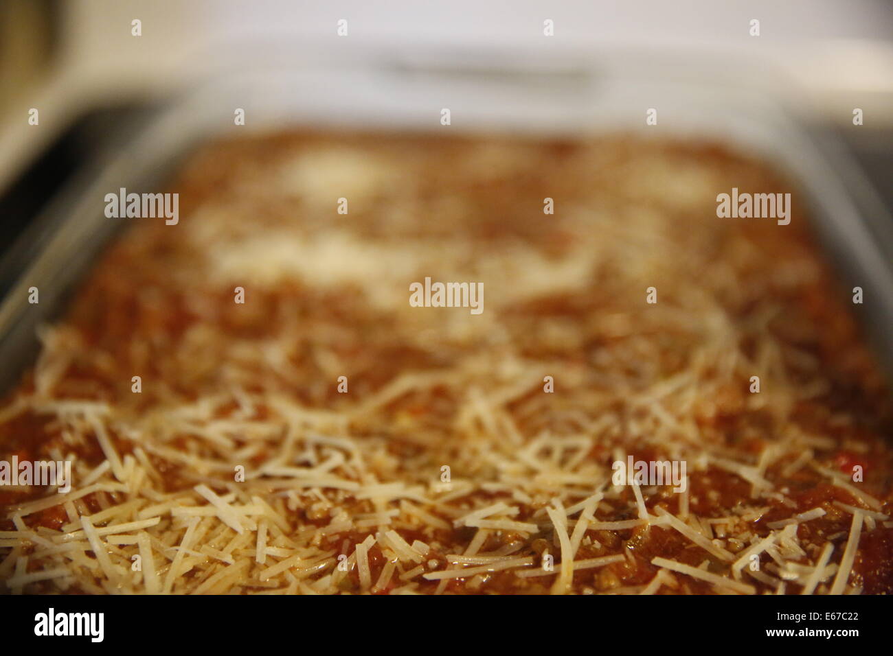 Making Lasagna Italian food cheese layers parmesan ingredients process ...