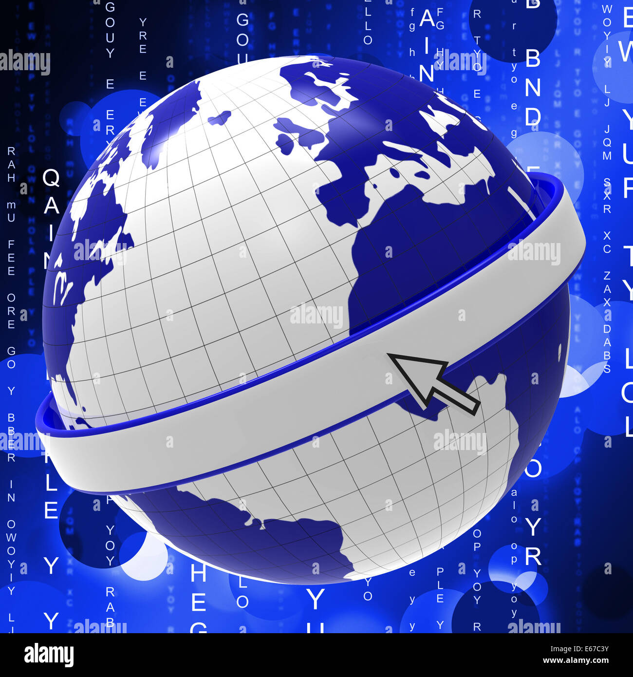 Matrix Global Representing Text Space And Code Stock Photo - Alamy