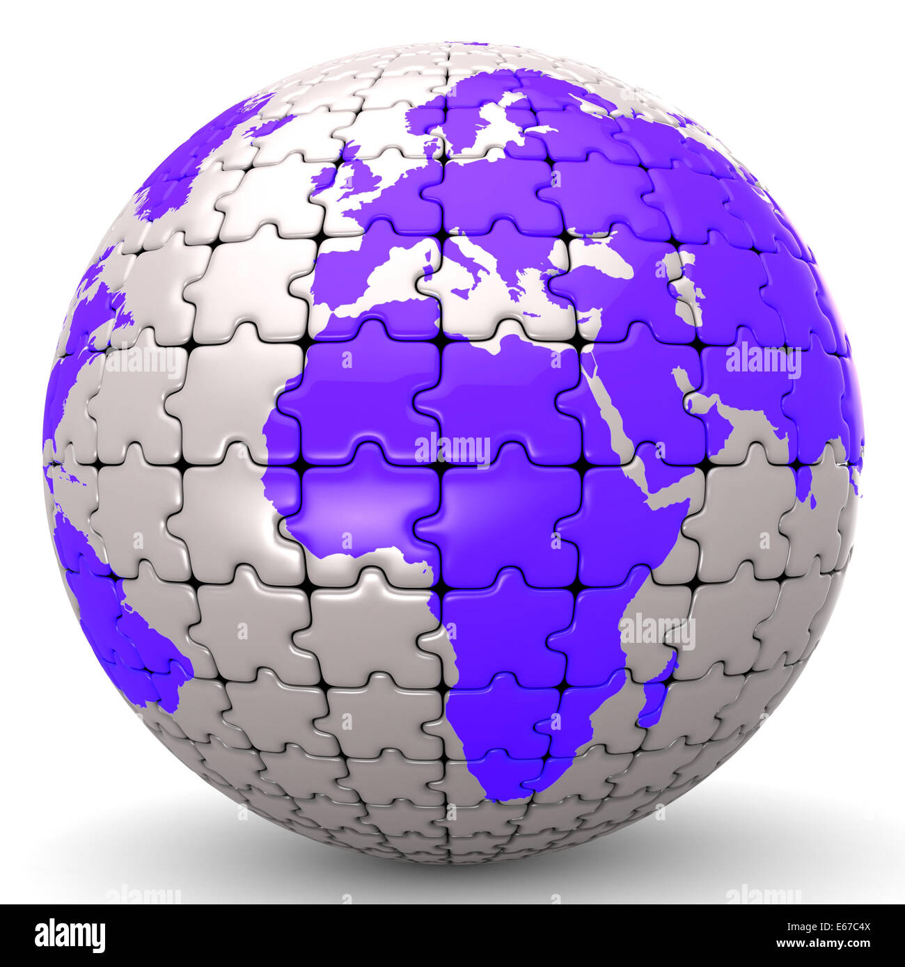 World Jigsaw Representing Globalise Pieces And Globalization Stock ...