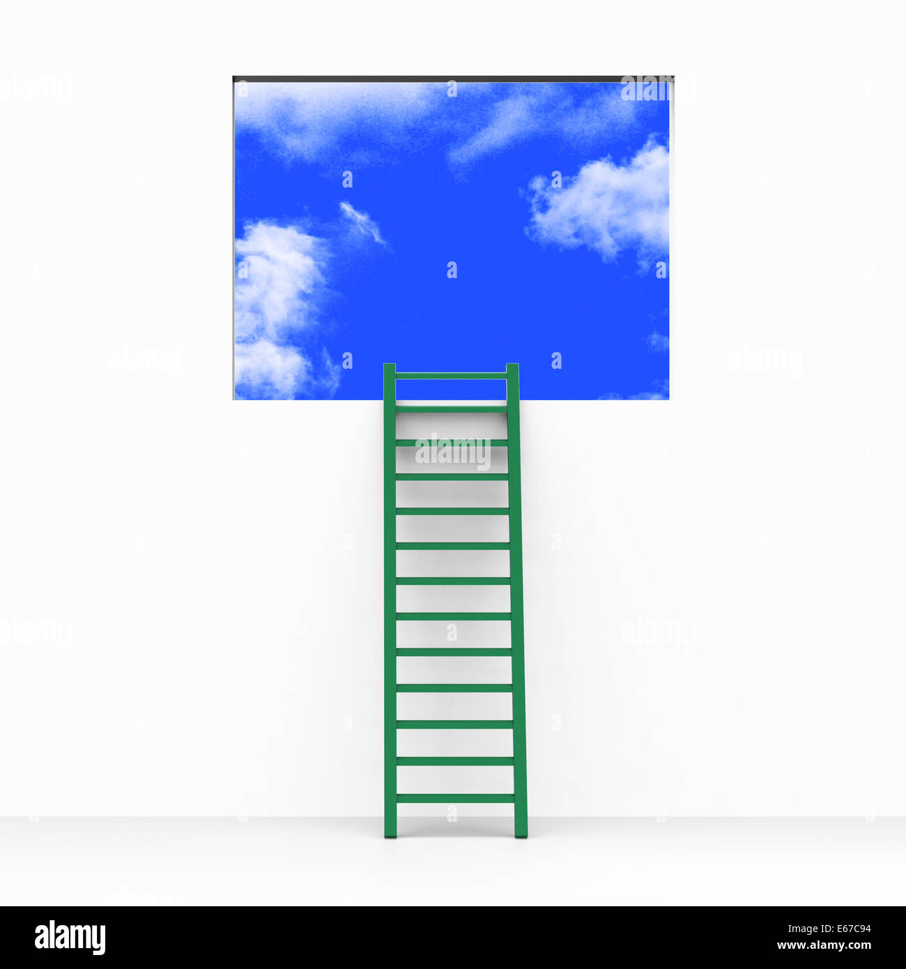 Vision Ladder Showing Target Upwards And Goal Stock Photo - Alamy