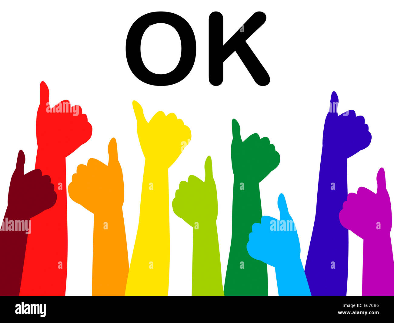 Thumbs Up Indicating All Right And Yeah Stock Photo - Alamy